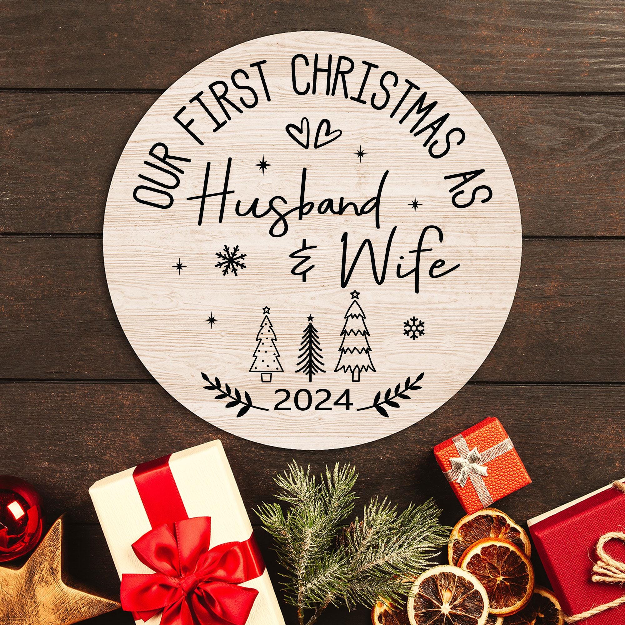 Our first christmas as husband and wife store