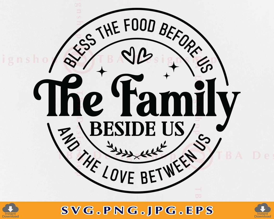 Bless the Food Before Us SVG, Kitchen Quote, Farmhouse Sign (digital ...