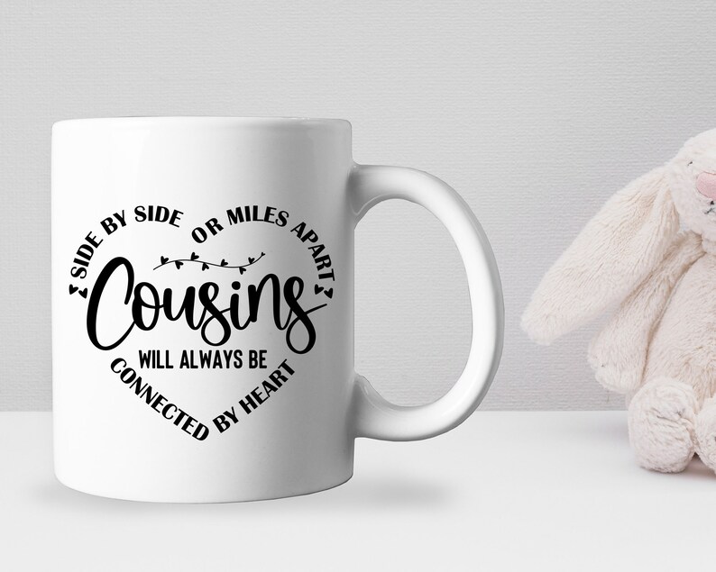 Side by Side or Miles Apart Cousins Connected by Heart Svg - Etsy