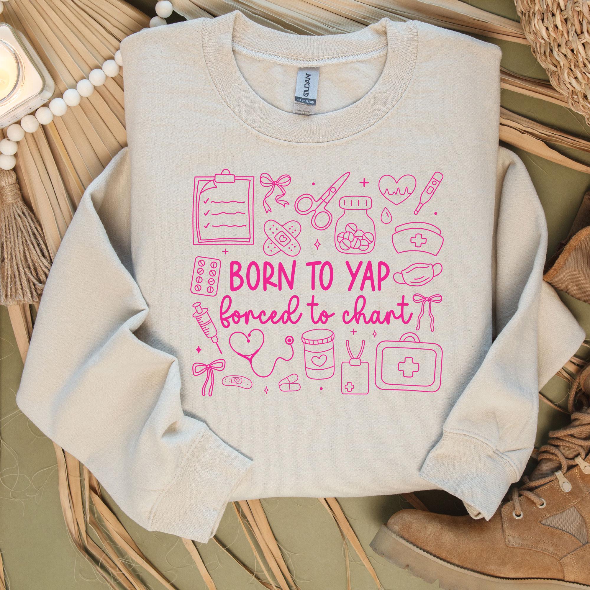 Funny Nurse SVG: Born to Yap, Forced to Chart (digital File) - Etsy