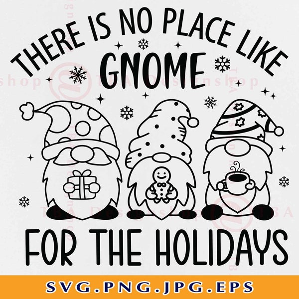 Gnome Place Like Home for the Holidays Svg - Etsy