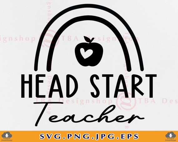 Head start Teacher SVG Headstart Teacher Rainbow Svg - Etsy España