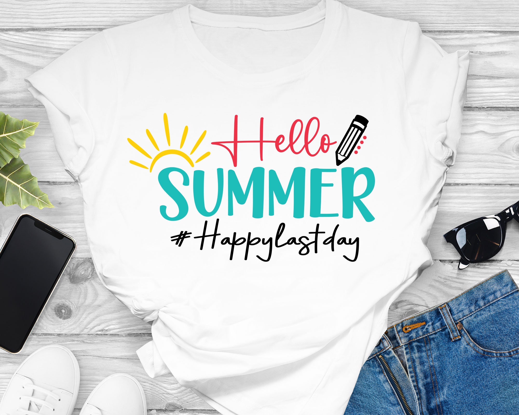 Hello Summer Happy Last Day of School SVG Teacher Gift SVG - Etsy