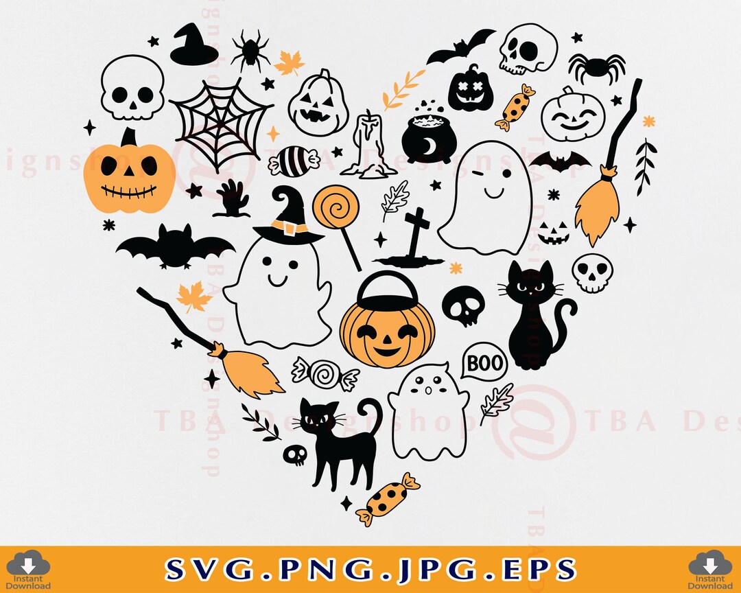 Halloween Doodles SVG, Cute Halloween Theme Shirt SVG, Halloween Little ...