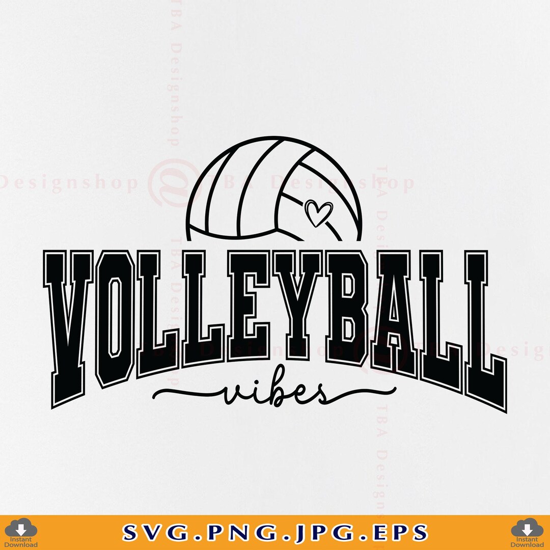 Volleyball Vibes SVG PNG, Volleyball Svg, Volleyball Mom Svg ...