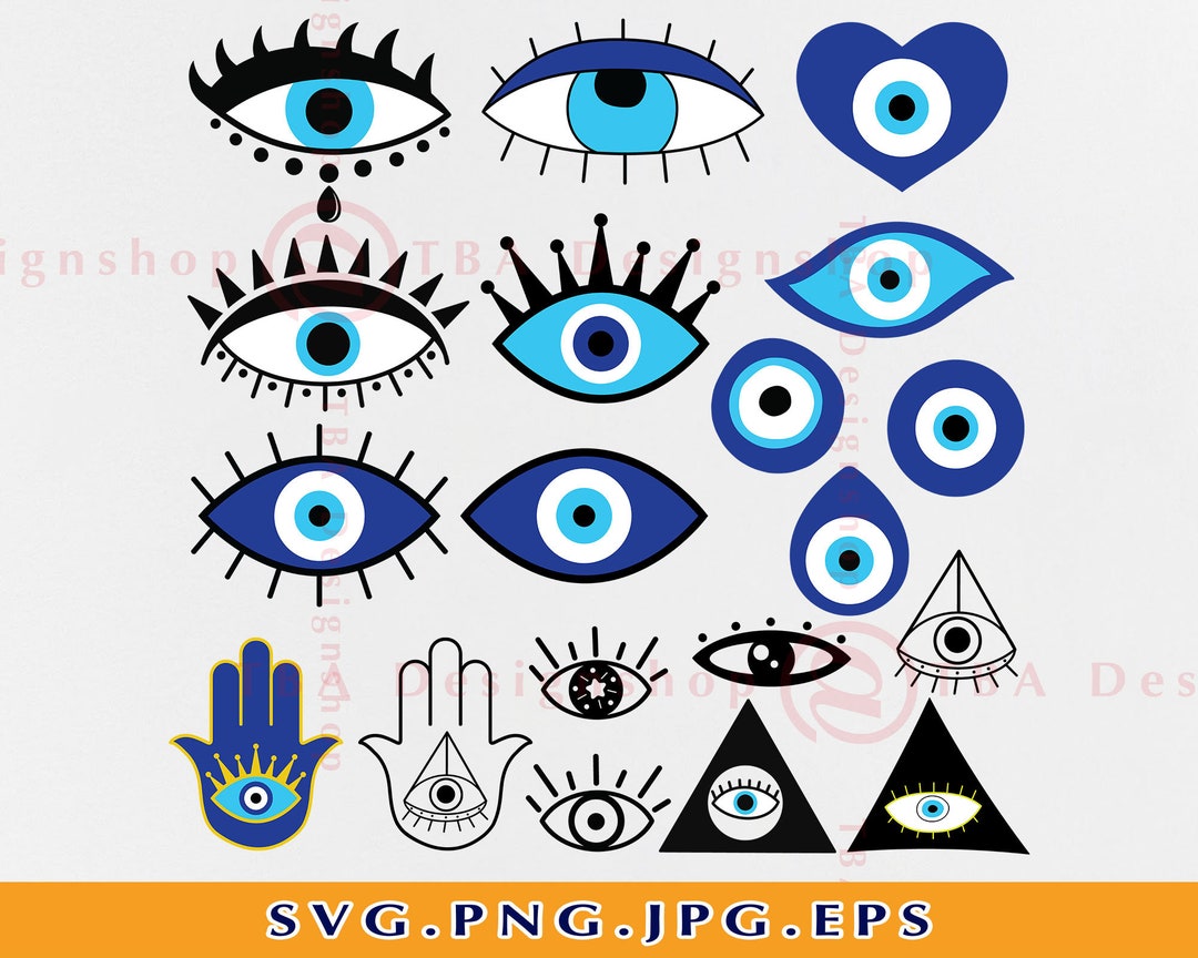 Blue Evil Eye Bundle SVG, Evil Eye SVG, Hamsa Svg, Evil Eye Shirt ...