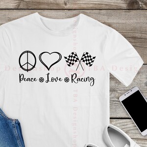 Peace Love Racing Svg, Peace Love Quote Svg, Racing Svg, Dirt Track ...