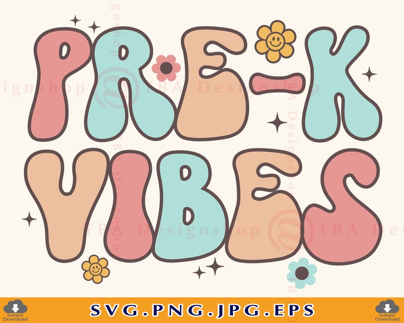 Pre-k Vibes SVG Retro Pre-k Shirt SVG Pre-k Girl SVG - Etsy India