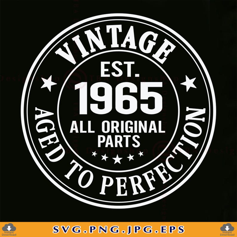 Vintage 1965 60th Birthday SVG (png, Jpg, Eps) Cut Files - Etsy