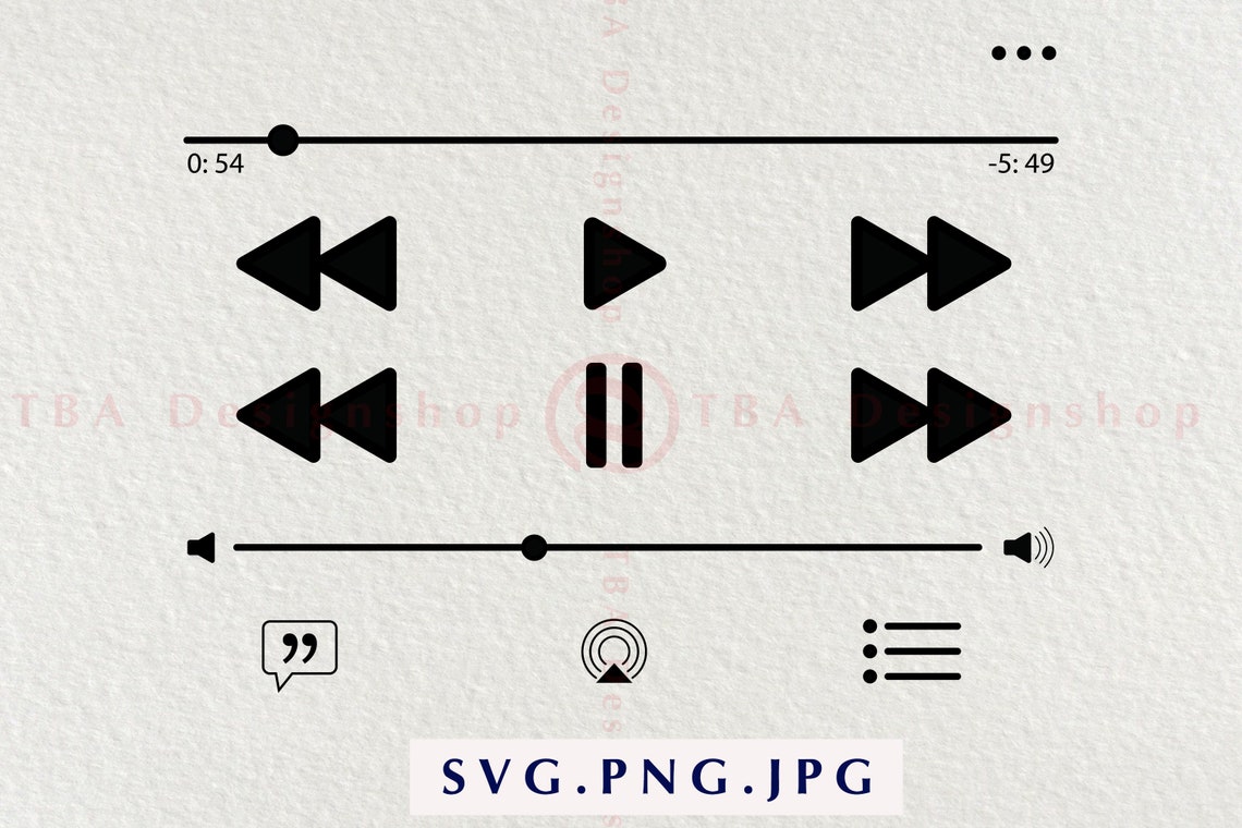 Audio Control Buttons SVG Music Player Buttons SVG Spotify - Etsy