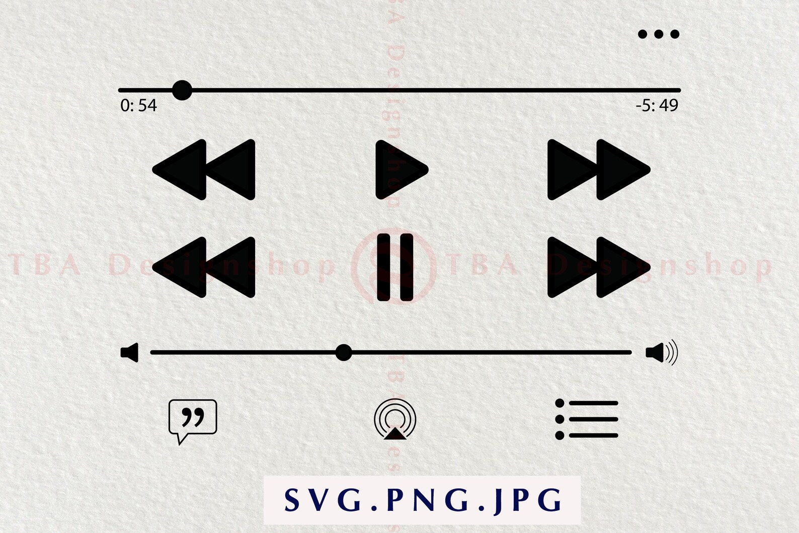 Audio Control Buttons SVG Music Player Buttons SVG Spotify - Etsy