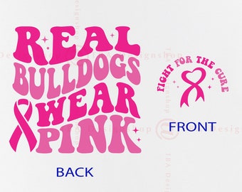 Bulldogs Paw Pink PNG Breast Cancer Awareness Team School Spirit Mascot SVG Wear Pink in October ...