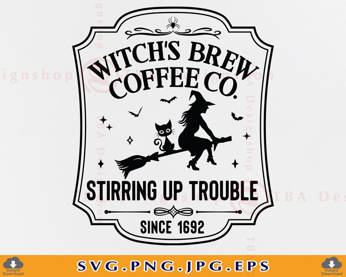 Witches Brew Coffee Co SVG Halloween Witch SVG Halloween - Etsy