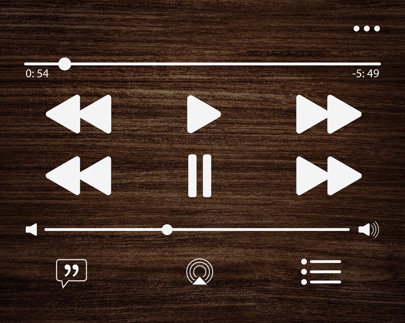 Audio Control Buttons SVG Music Player Buttons SVG Spotify - Etsy