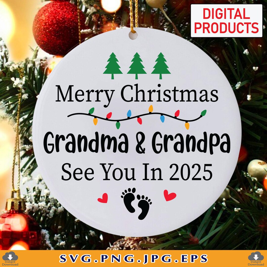 New Parents Ornament SVG, Merry Christmas Grandma & Grandpa SVG ...