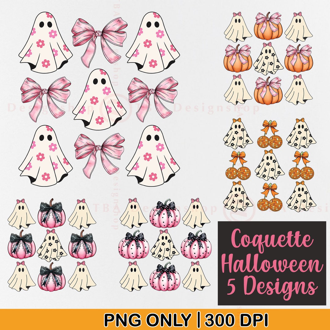 Halloween Coquette PNG, Retro Halloween PNG, Coquette Bow Png, Cute ...