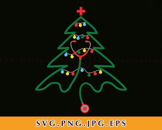 Medical Christmas Tree Svg Stethoscope Christmas Tree - Etsy