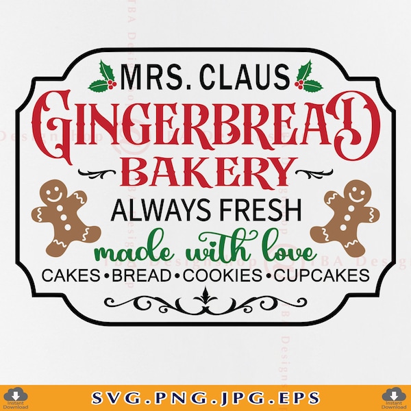 Mrs Claus Bakery Sign - Etsy