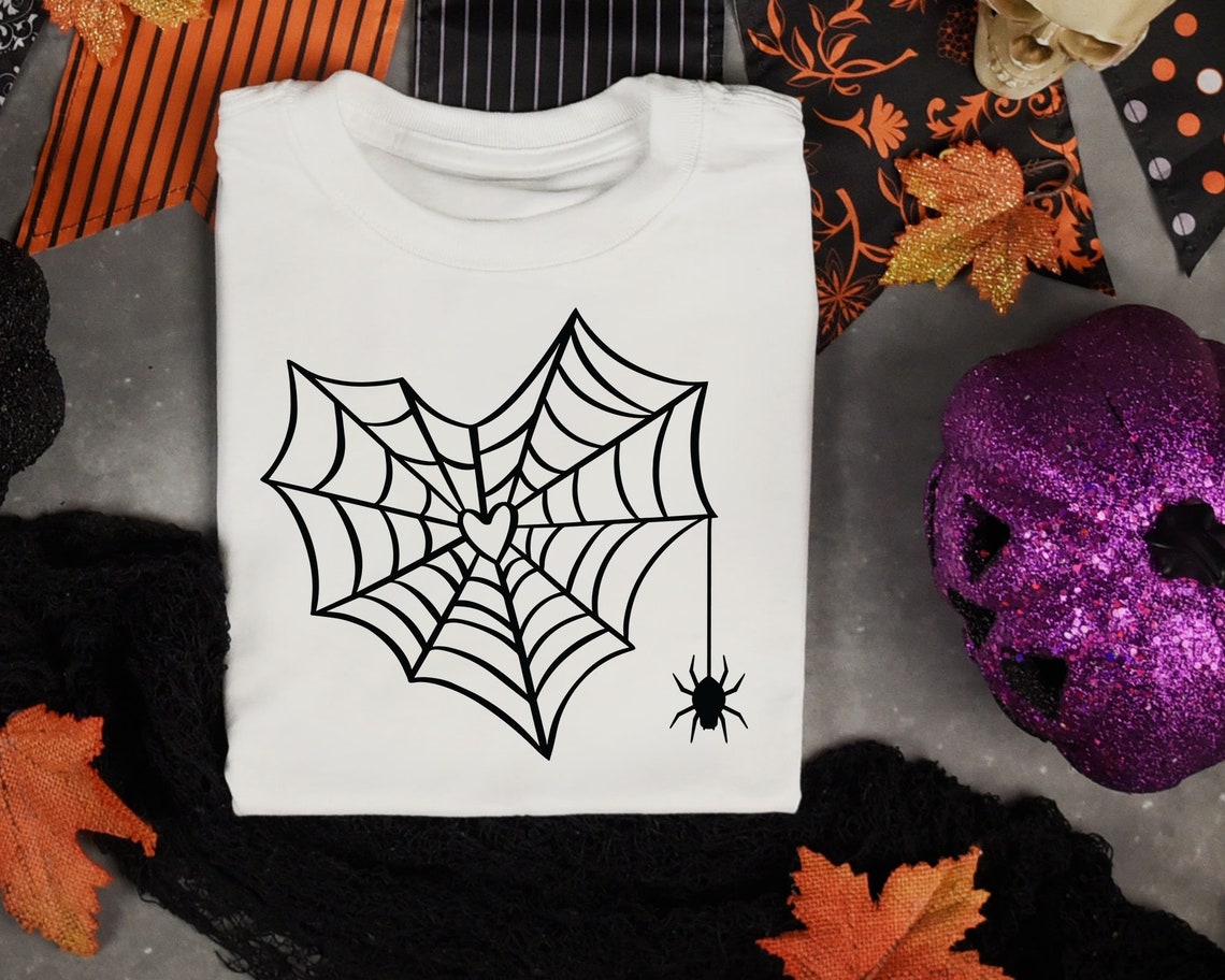 Heart Spider Web SVG Halloween Spiderweb SVG Spider Svg - Etsy