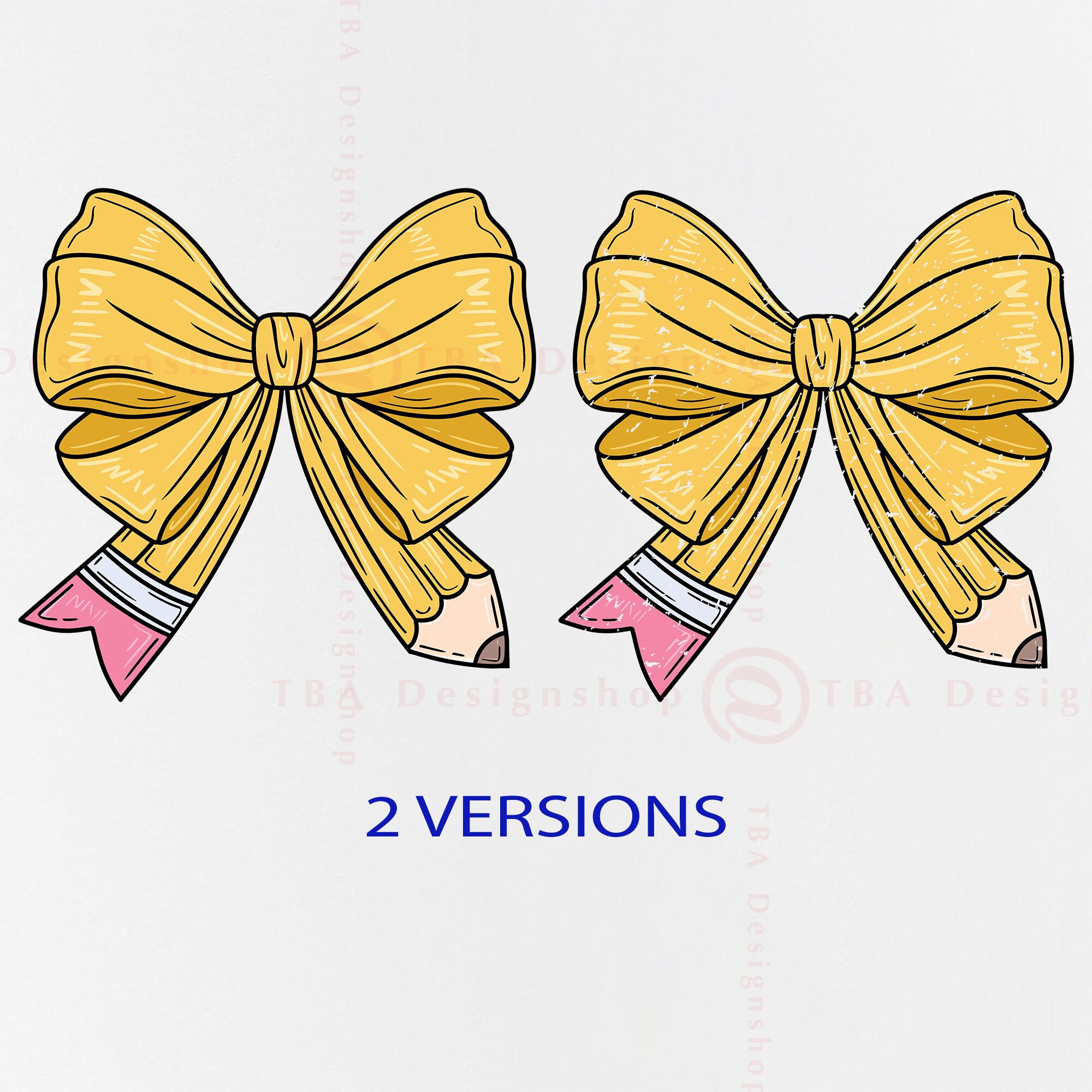 Pencil Bow PNG Bundle, Teacher Coquette Bow, Back to School (digital ...