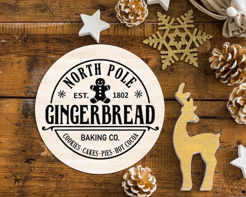 Gingerbread Svg North Pole Gingerbread Baking Co Svg Etsy