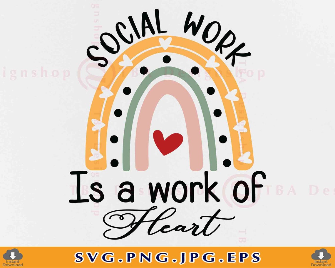 Social Work is a Work of Heart Svg Social Worker Gift SVG - Etsy