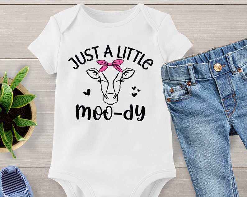 Just A Little Moo-dy SVG Western Baby Gift SVG Cute Cow Girl - Etsy