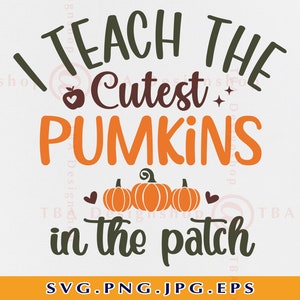 Fall Teacher SVG, I Teach the Cutest Pumpkins in the Patch Svg, Funny ...