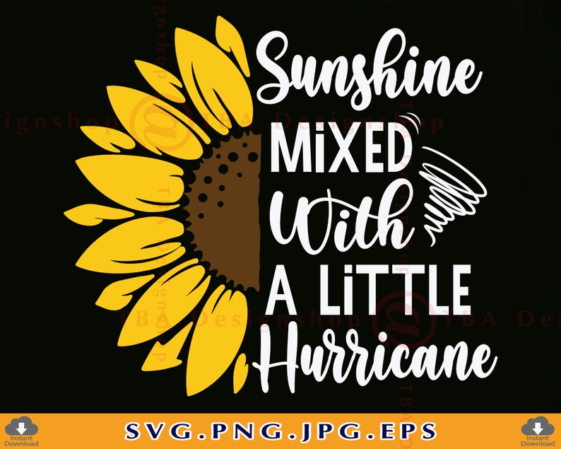 Sunshine Hurricane Sunflower SVG, Sassy Toddler Girl Shirt (digital ...