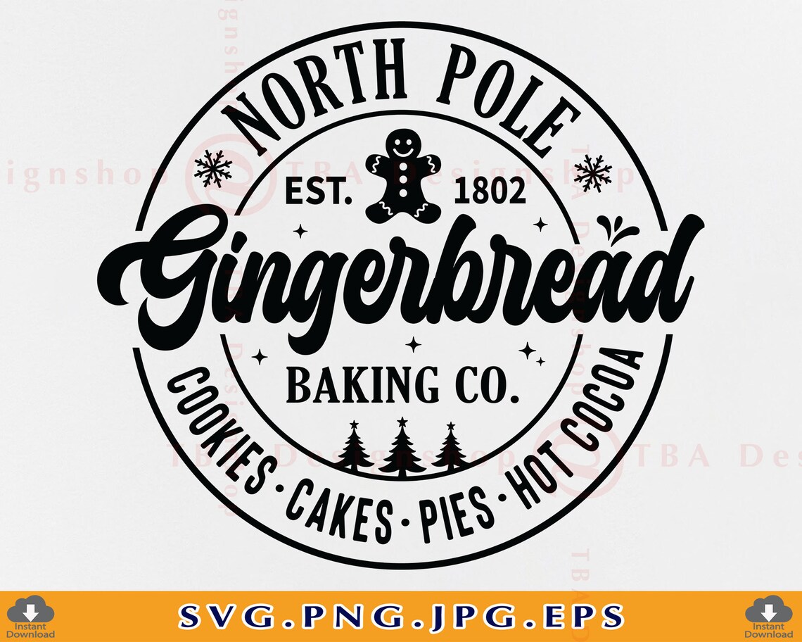 Gingerbread Baking Co. SVG, Christmas Farmhouse Sign (digital Download ...
