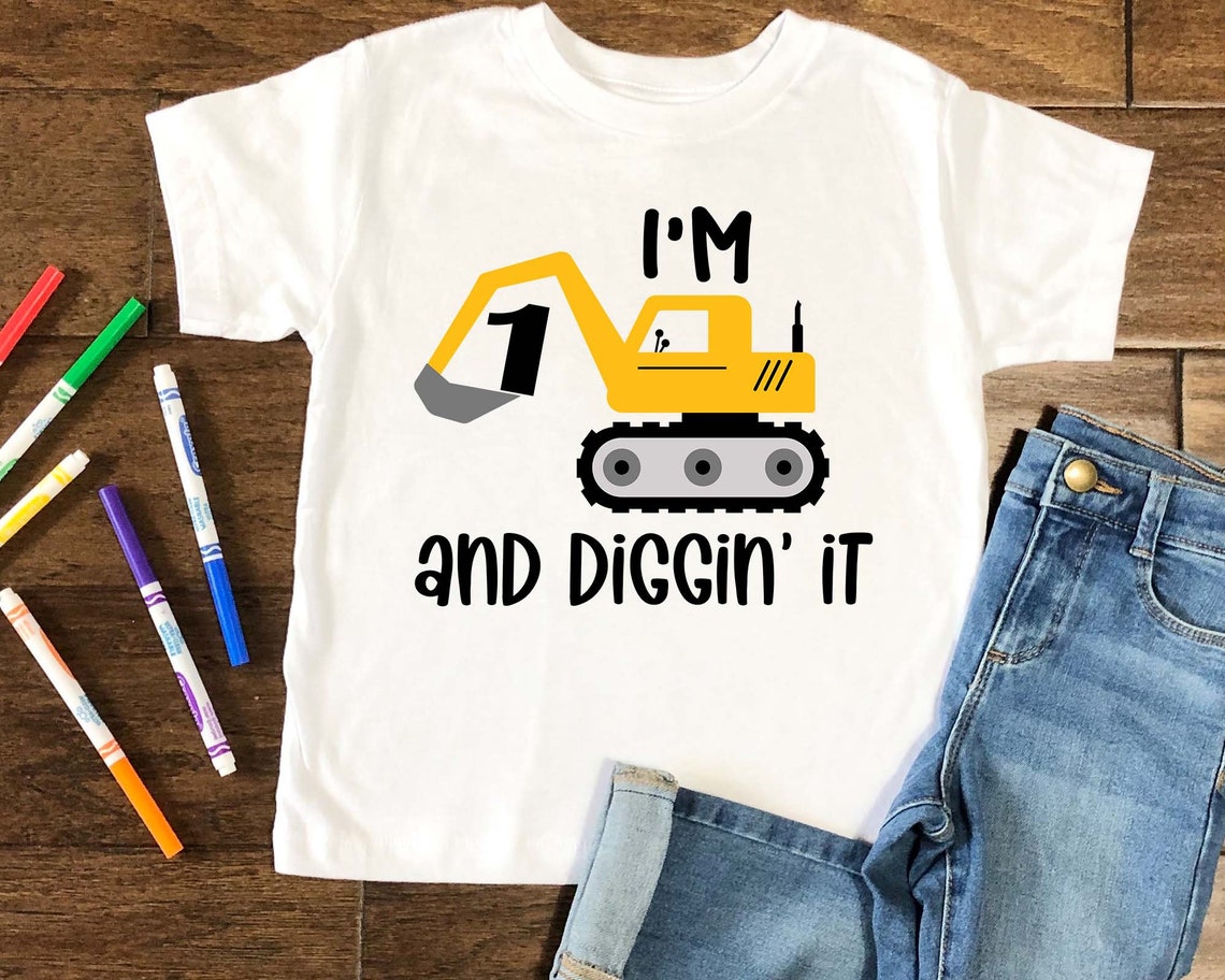 I'm 1 and Diggin' It Svg Construction Birthday SVG - Etsy