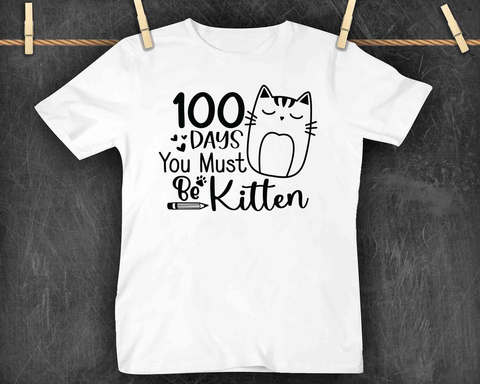 100 Days Must Be Kitten Svg 100 Days of School SVG Girl 100 - Etsy