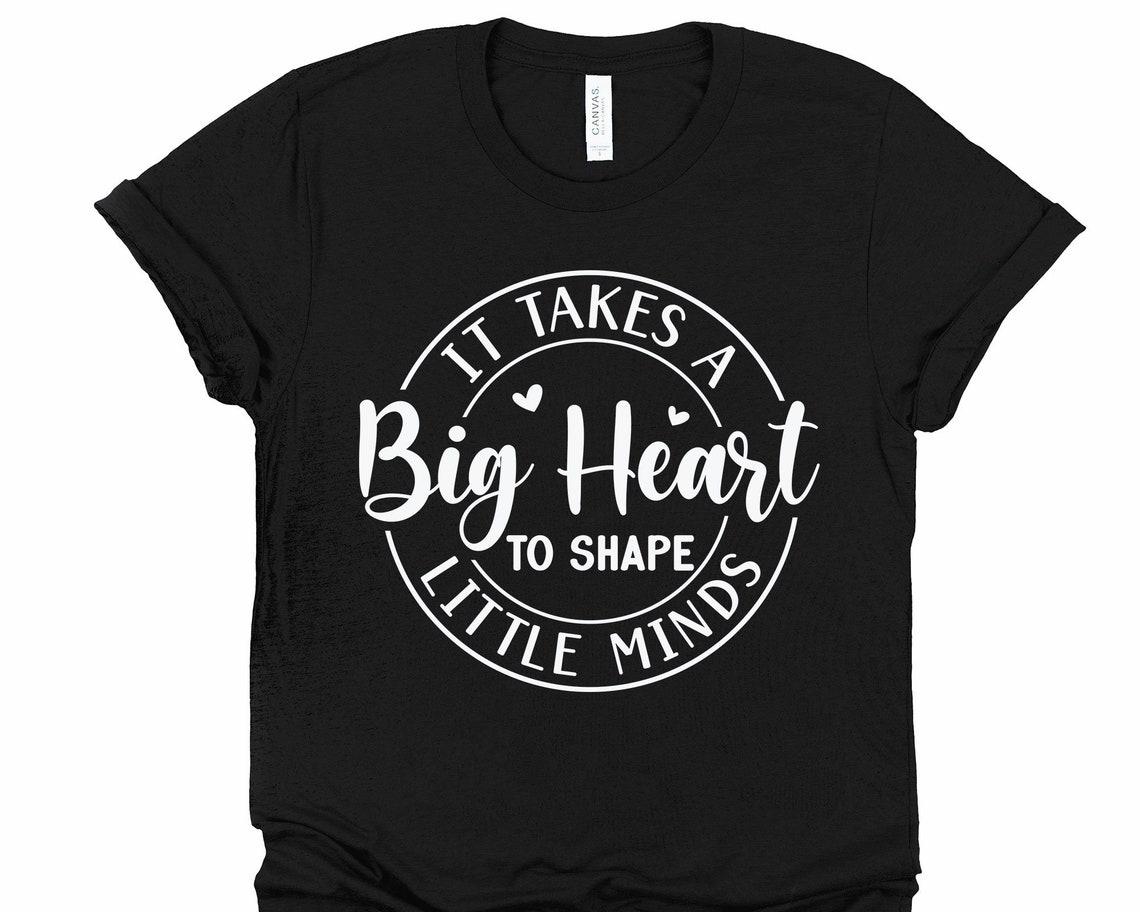 Teacher SVG It Takes a Big Heart to Shape Little Minds SVG - Etsy