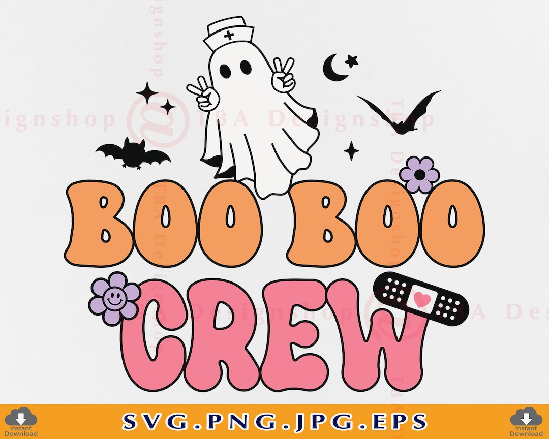 Boo Boo Crew SVG, Halloween Nurse SVG, Retro Nurse Halloween Shirt SVG ...