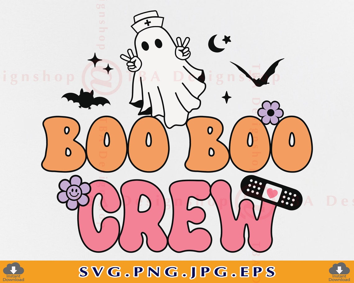 Boo Boo Crew SVG Halloween Nurse SVG Retro Nurse Halloween - Etsy