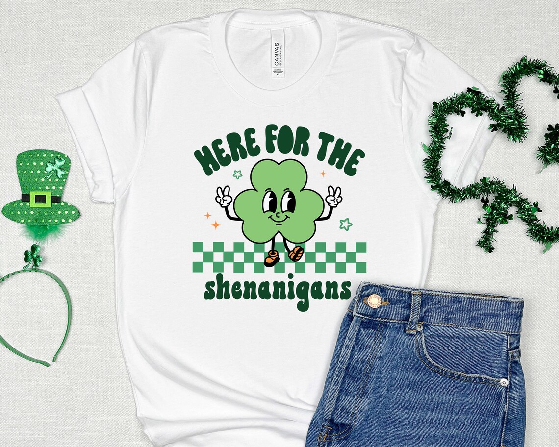 Here for the Shenanigans SVG St Patrick's Day Shirt Kids - Etsy