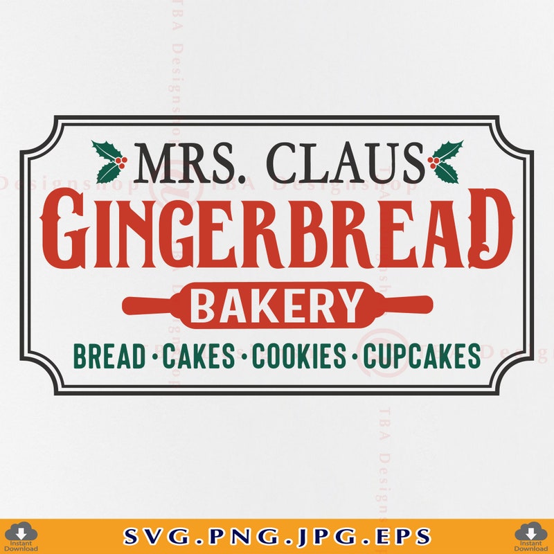 Mrs Claus Bakery Sign - Etsy