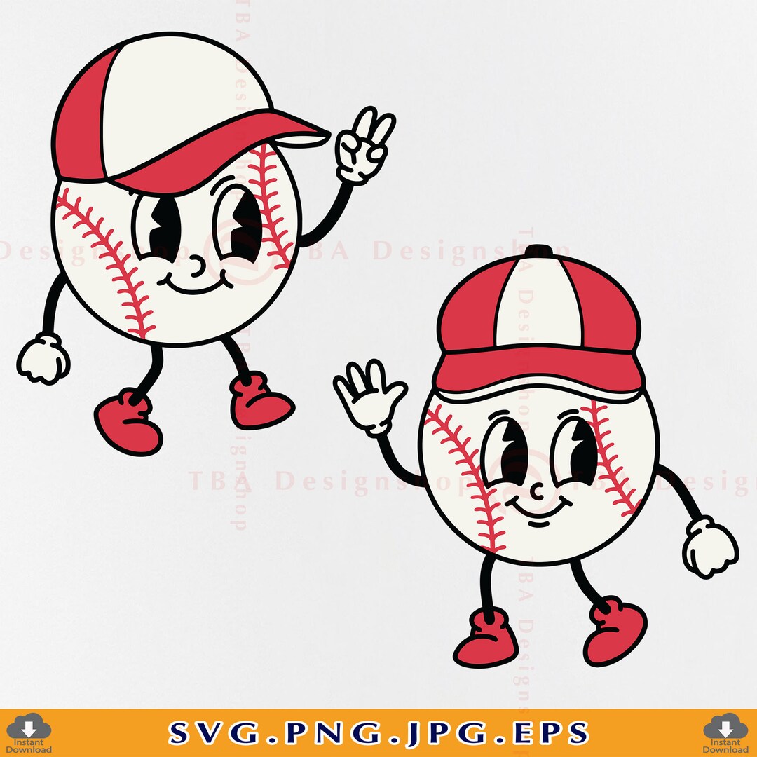 Baseball SVG, Vintage Baseball Cartoon SVG, Baseball Kids Shirt, Retro ...