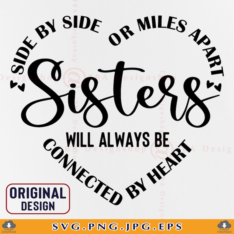 Sisters Connected by Heart SVG, Cricut Files (digital Download) - Etsy