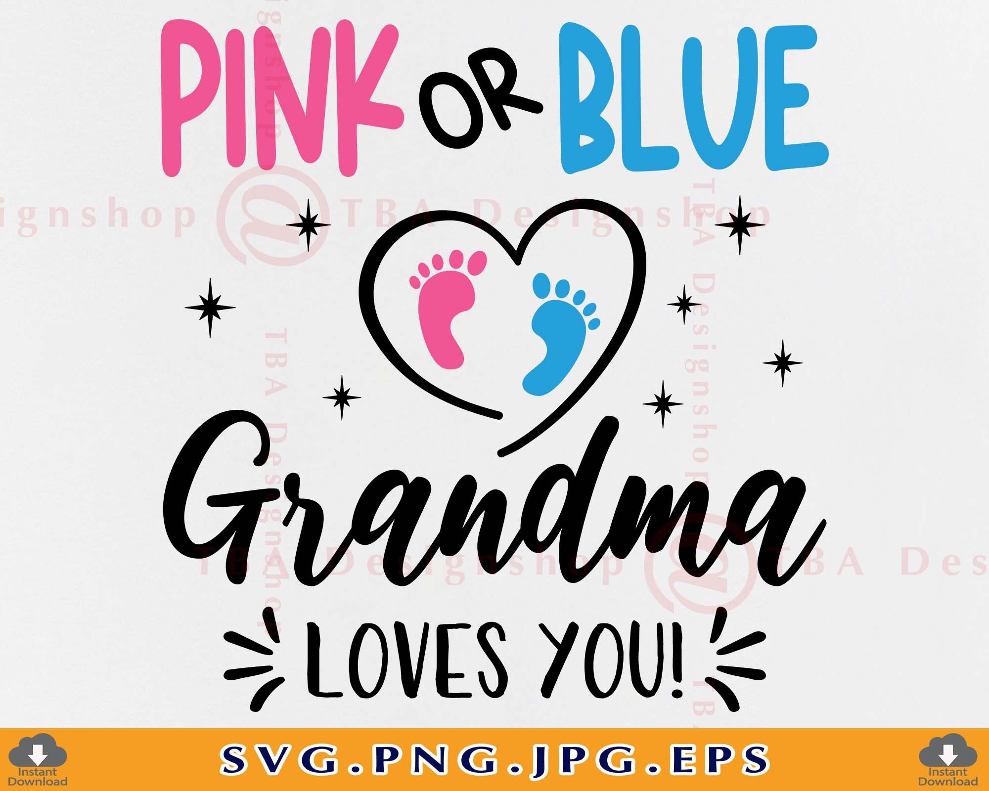 Pink or Blue Grandma Loves You SVG Grandpa Loves You Svg - Etsy UK