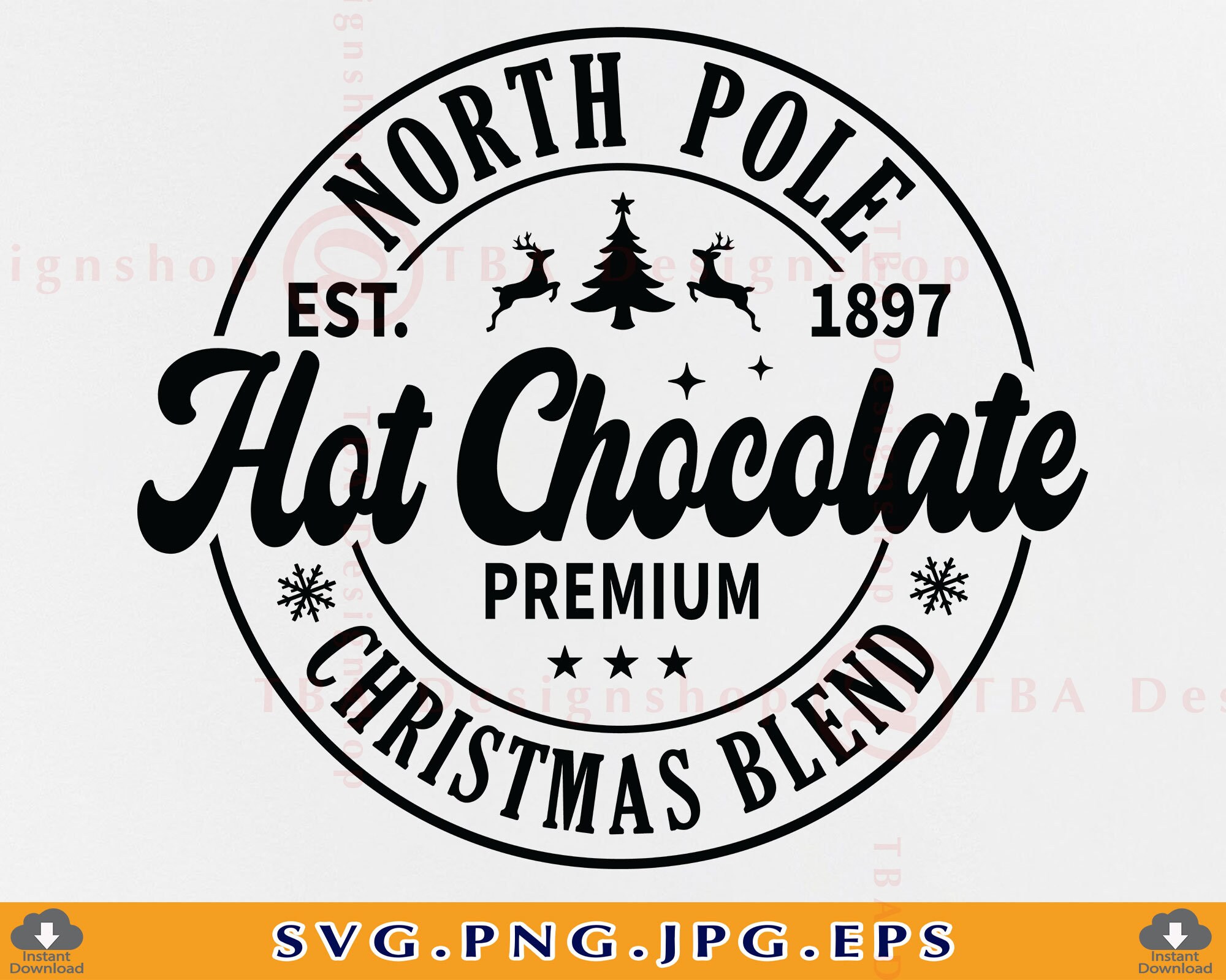 North Pole Hot Chocolate SVG Christmas Farmhouse Decor North - Etsy