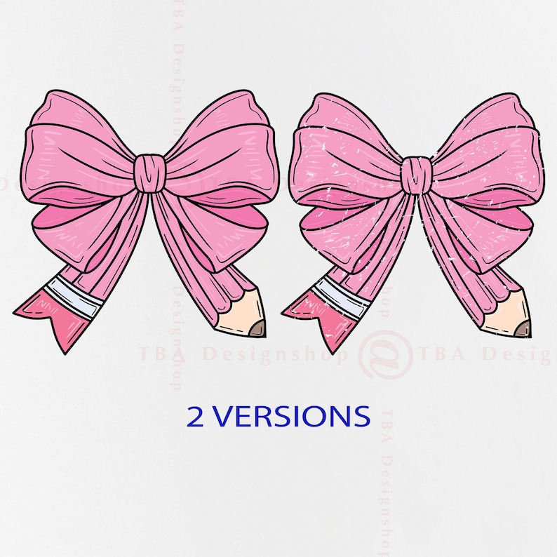 Pencil Bow PNG Bundle, Teacher Coquette Bow, Back to School (digital ...