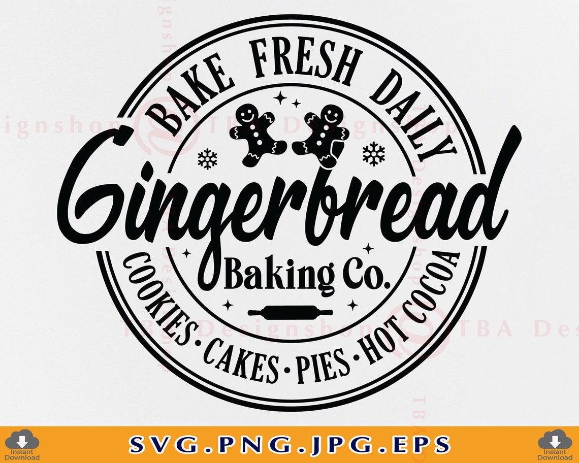 Gingerbread SVG Gingerbread Baking Co SVG Christmas Bakery - Etsy