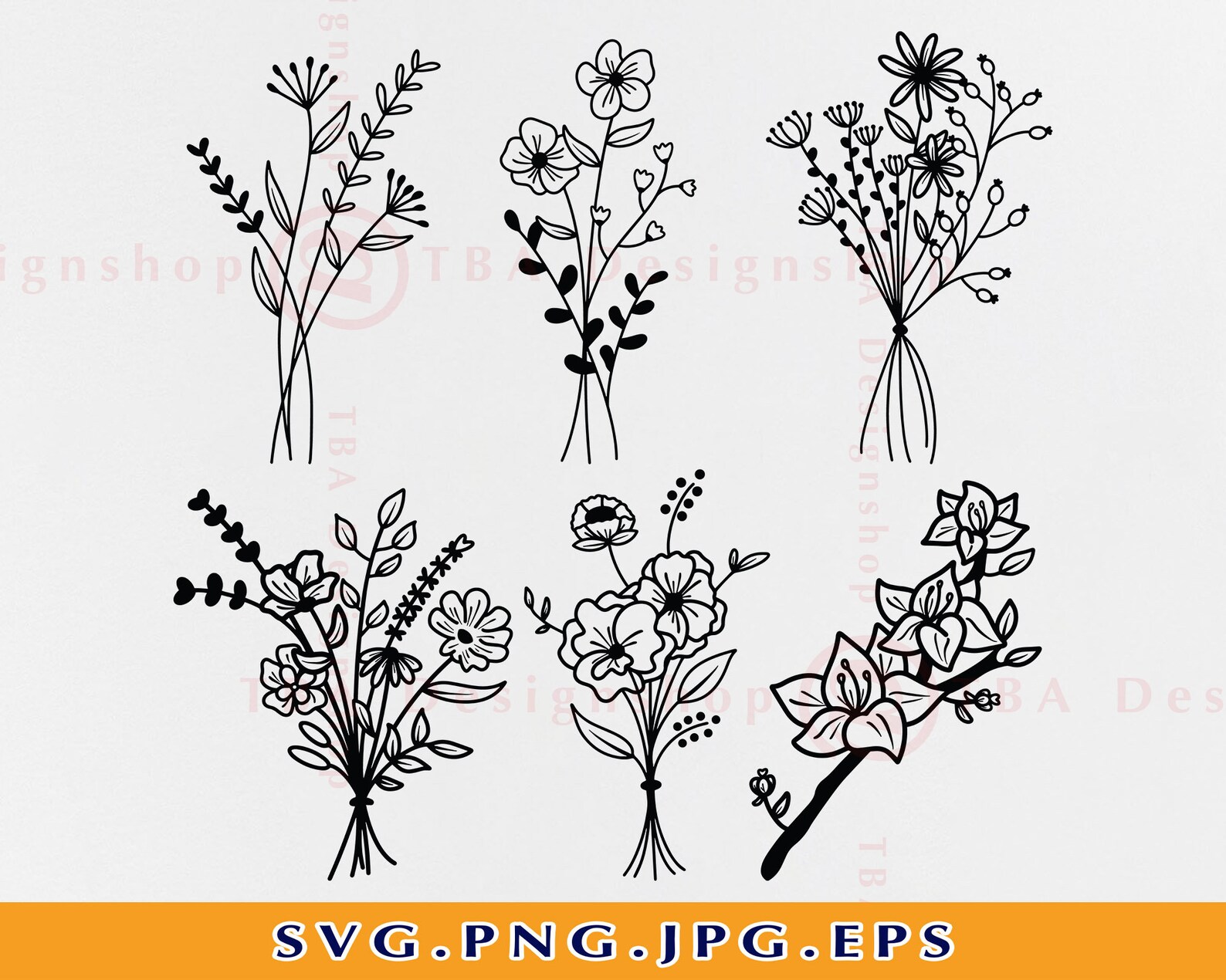 Flower Bouquet SVG Flowers SVG Bundle Wildflower SVG Floral - Etsy Canada