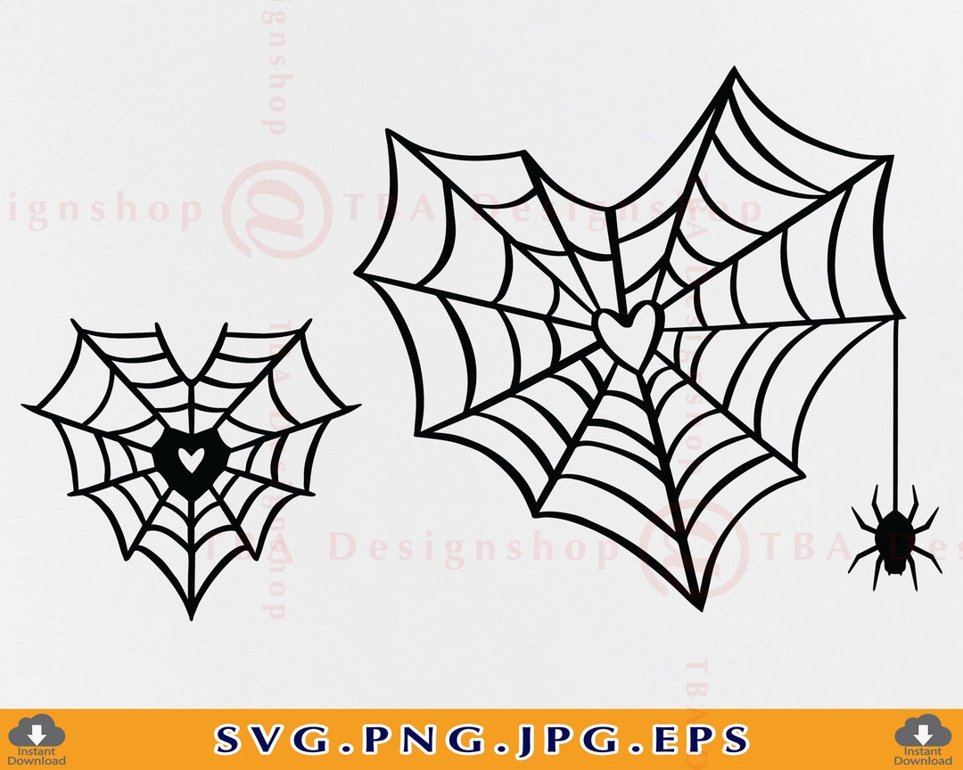 Heart Spider Web SVG, Halloween Spiderweb SVG, Spider Svg Design, Cute ...