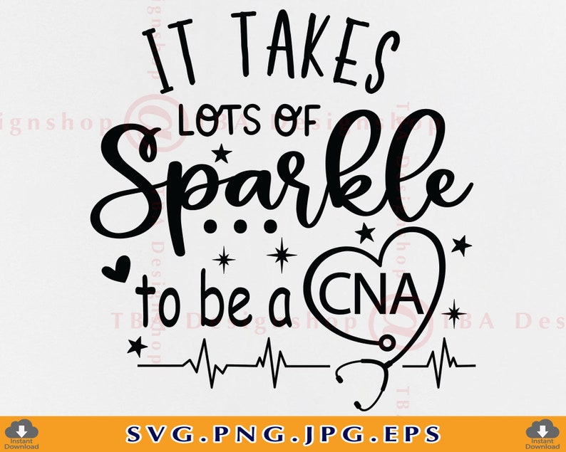 Sparkle CNA Nurse (svg, Png, Jpg, Eps) Files for Cricut - Etsy