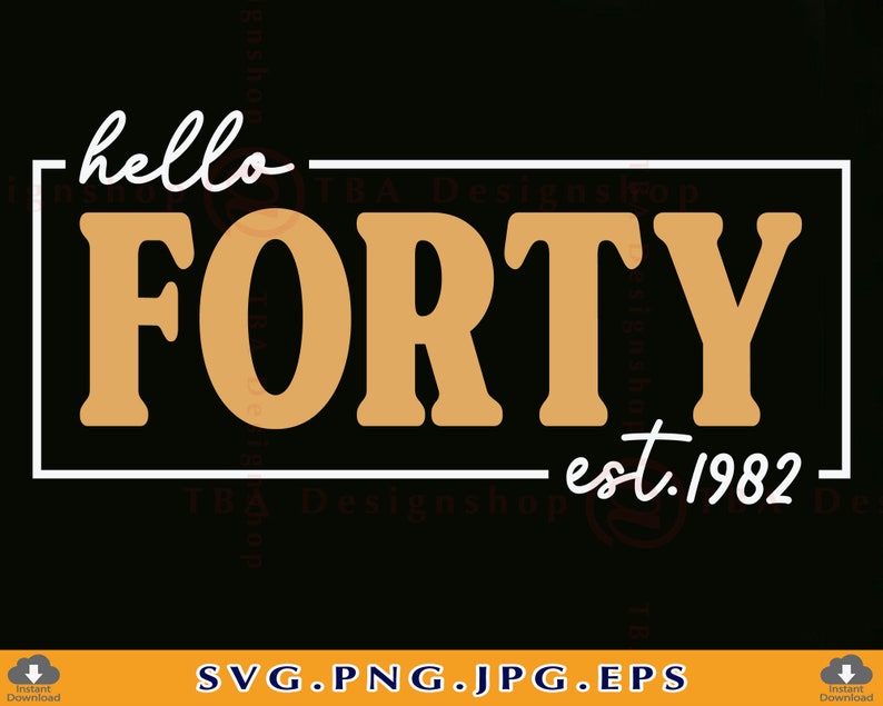 Hello Forty SVG 40th Birthday SVG 40 Birthday Shirt SVG | Etsy