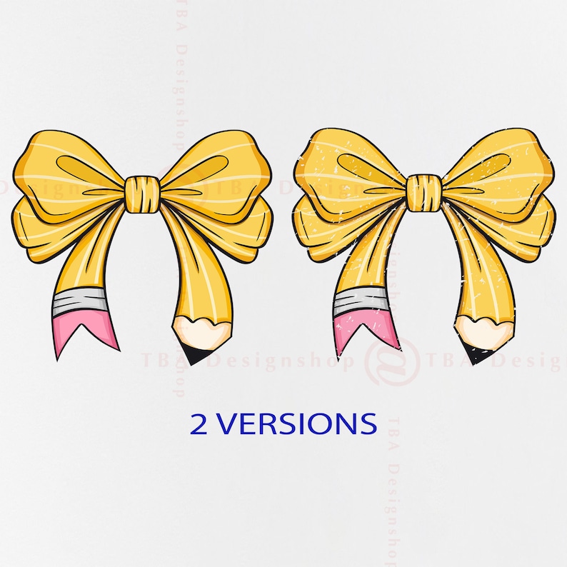 Pencil Bow PNG Bundle, Teacher Coquette Bow, Back to School (digital ...