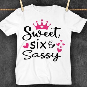 Sweet Six & Sassy Svg, 6th Birthday SVG, Sixth Birthday SVG, 6 Birthday ...