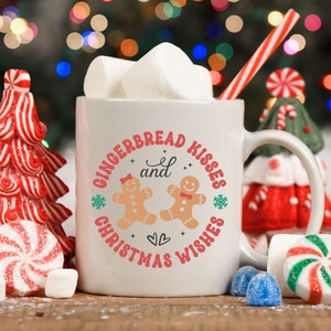 Gingerbread Kisses & Christmas Wishes SVG, Farmhouse Christmas SVG ...